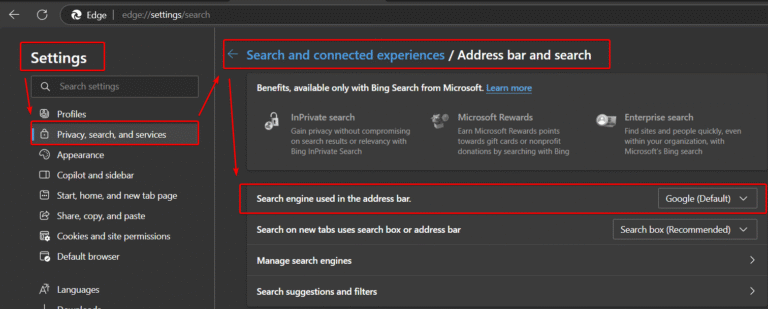 How To Change Search Engine In Edge